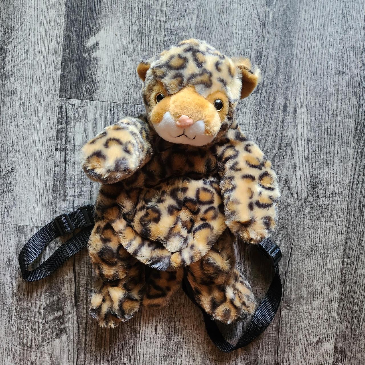 Well kept early y2k cheetah backpack with functional... - Depop