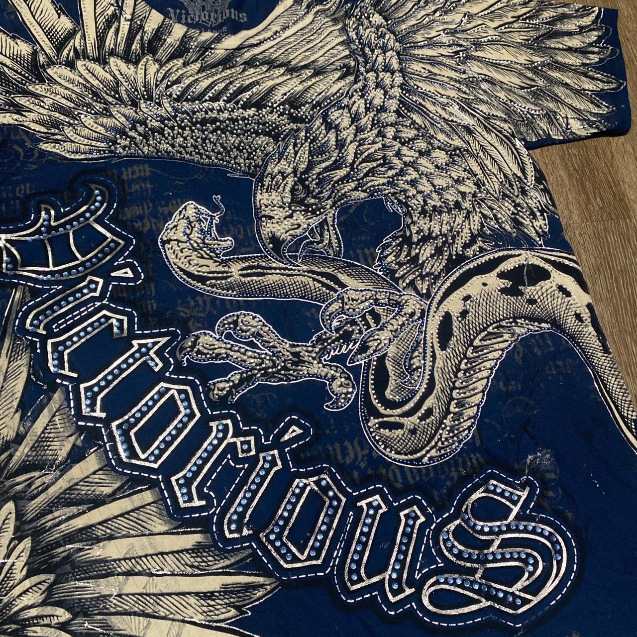 INSANE RARE VICTORIOUS AFFLICTION TEE SIZE XXL Crazy... - Depop