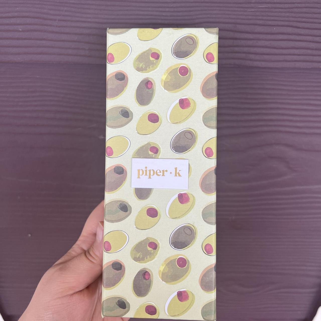 Piper K gold martini with green olives keychain bag... | Depop