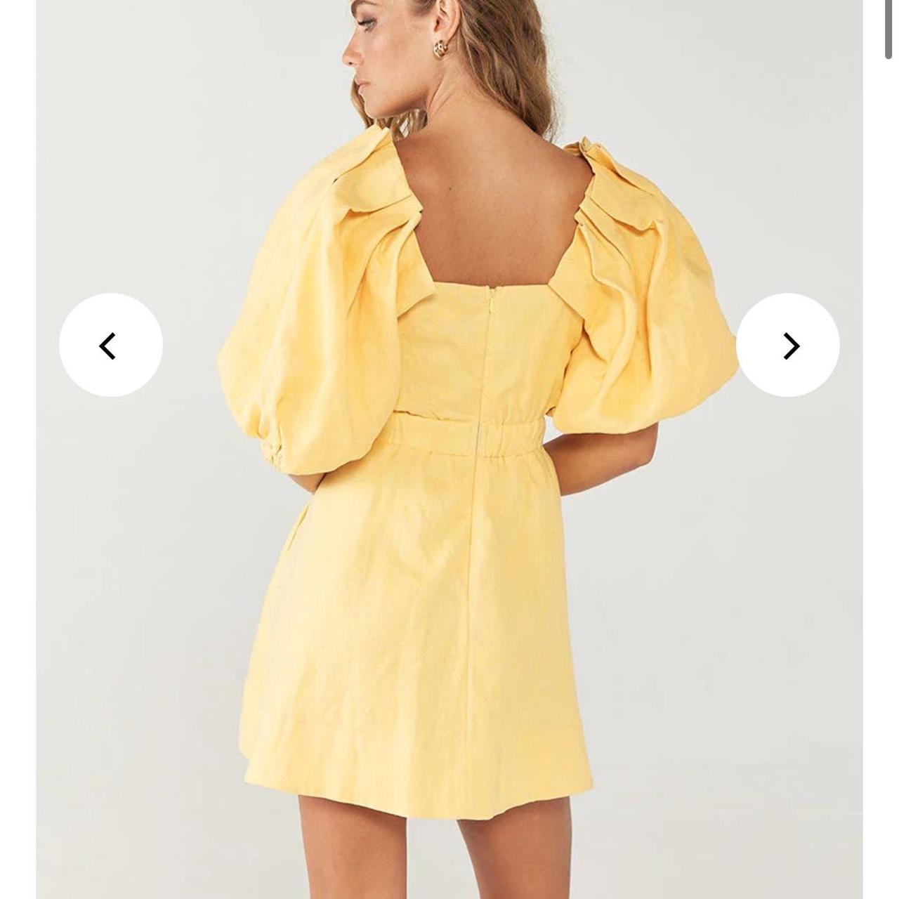 Sovere noble mini dress in yellow size 10 Worn once! - Depop