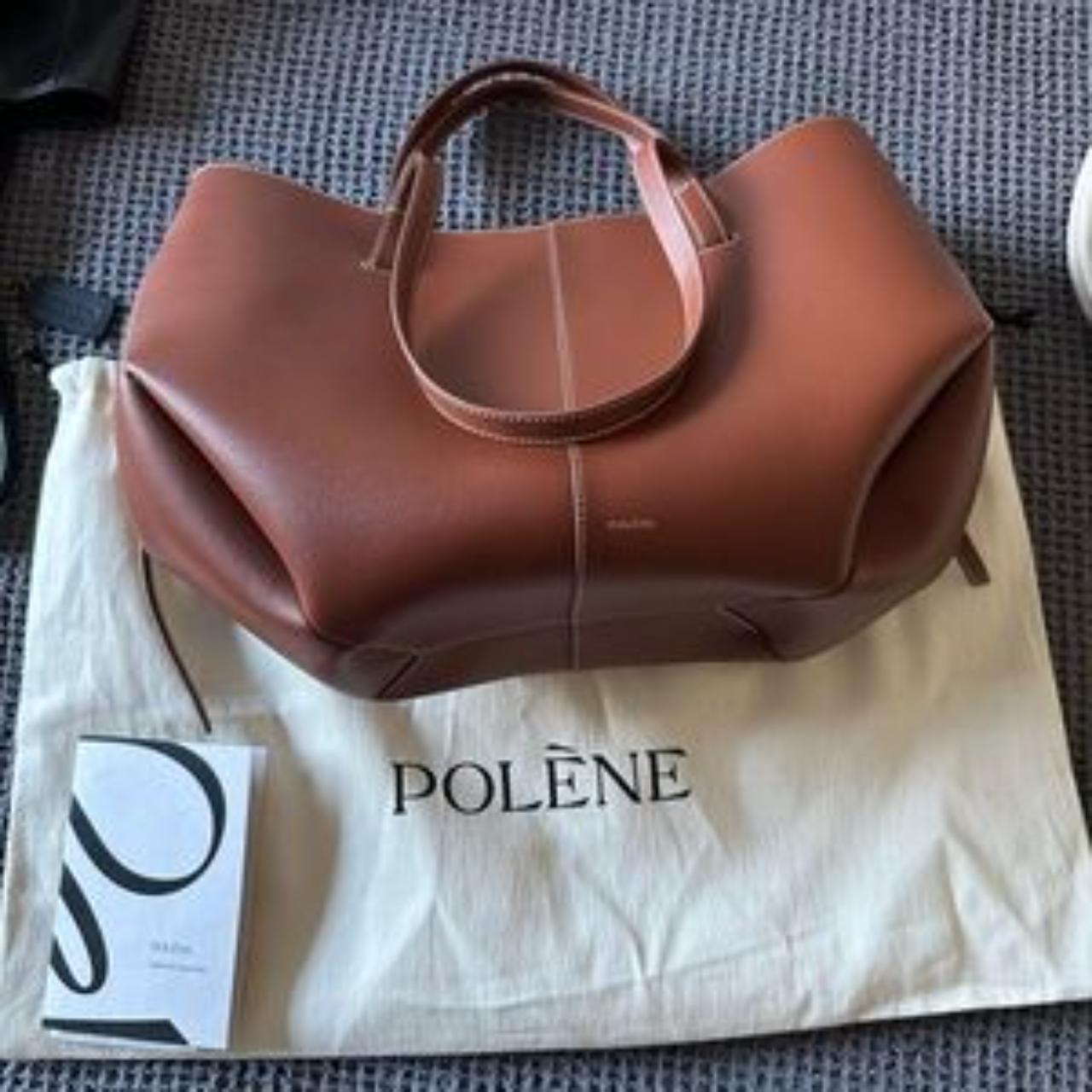 Polene cyme cognac tote mini Gently used Polene... - Depop