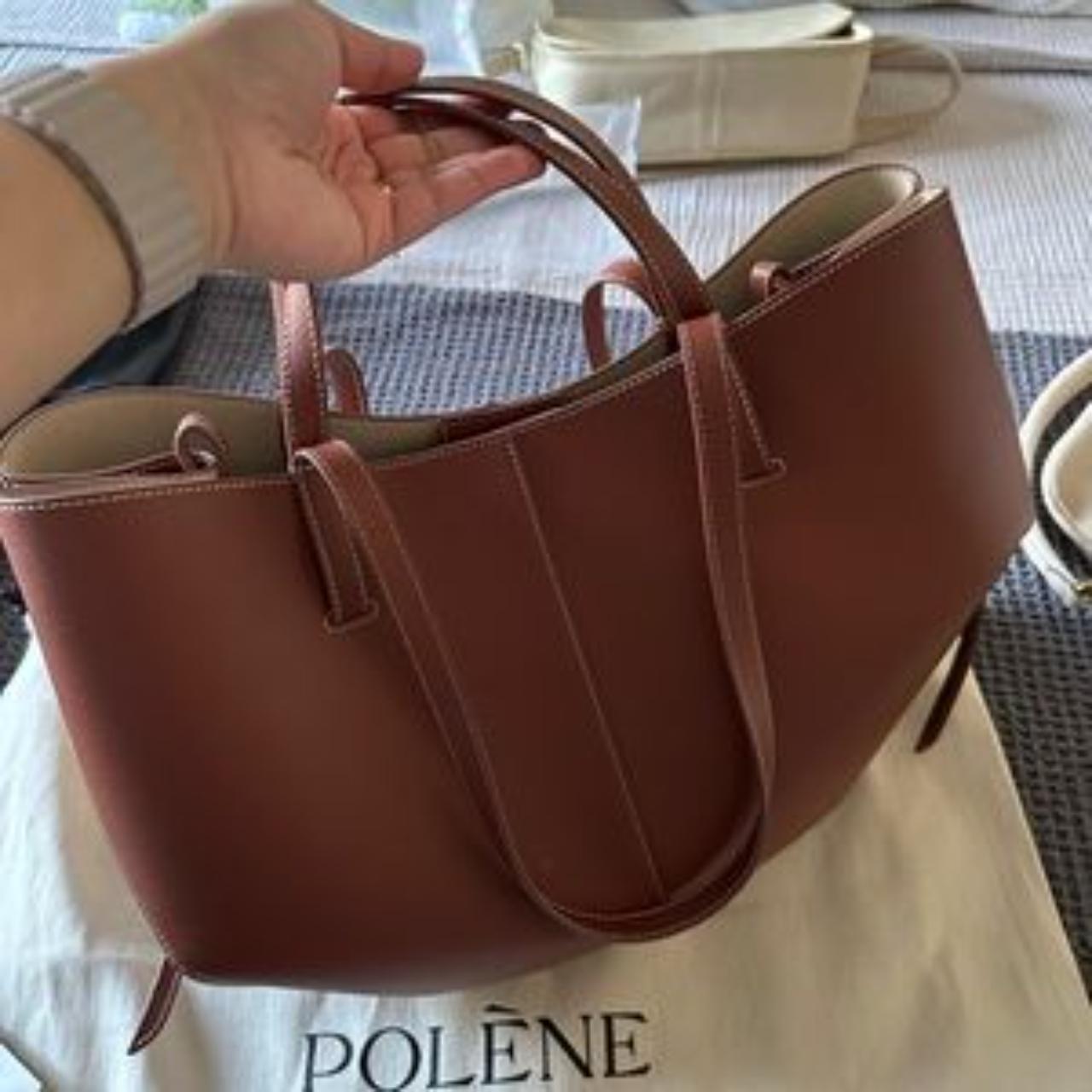 Polene cyme cognac tote mini Gently used Polene... - Depop