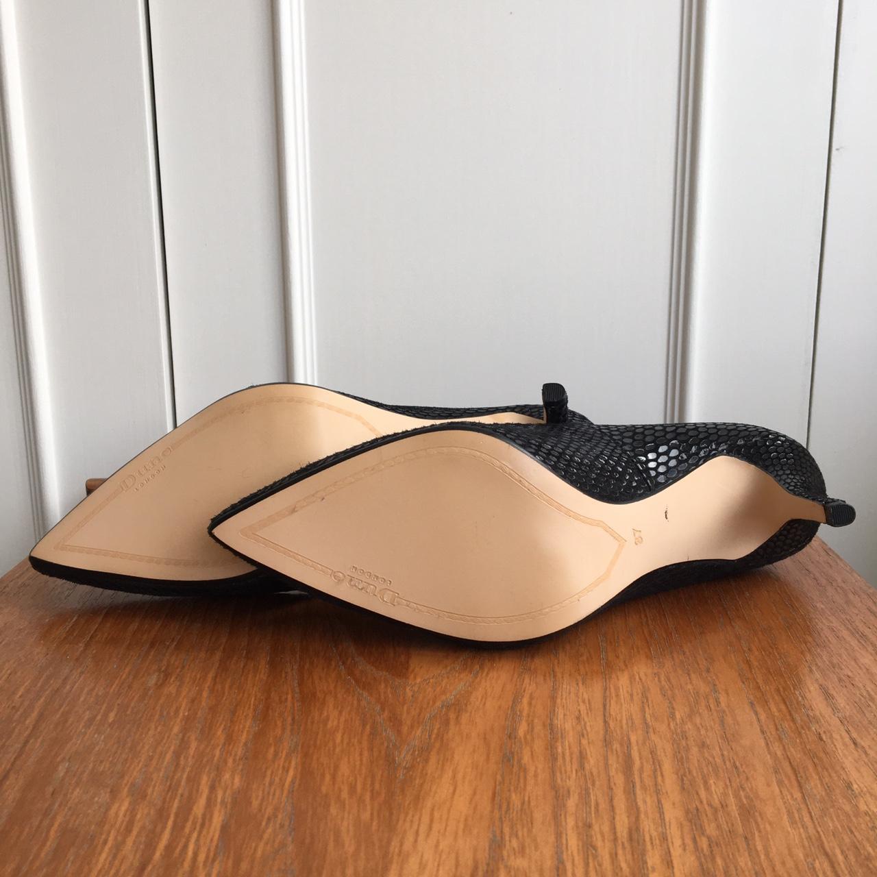 Black snakeskin Dune shoes, size 37, UK size 4.... - Depop