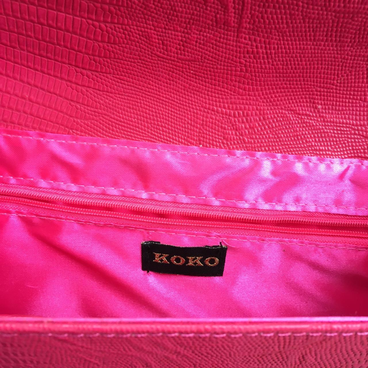 Pink Koko bag. Faux leather, crocodile print,... - Depop