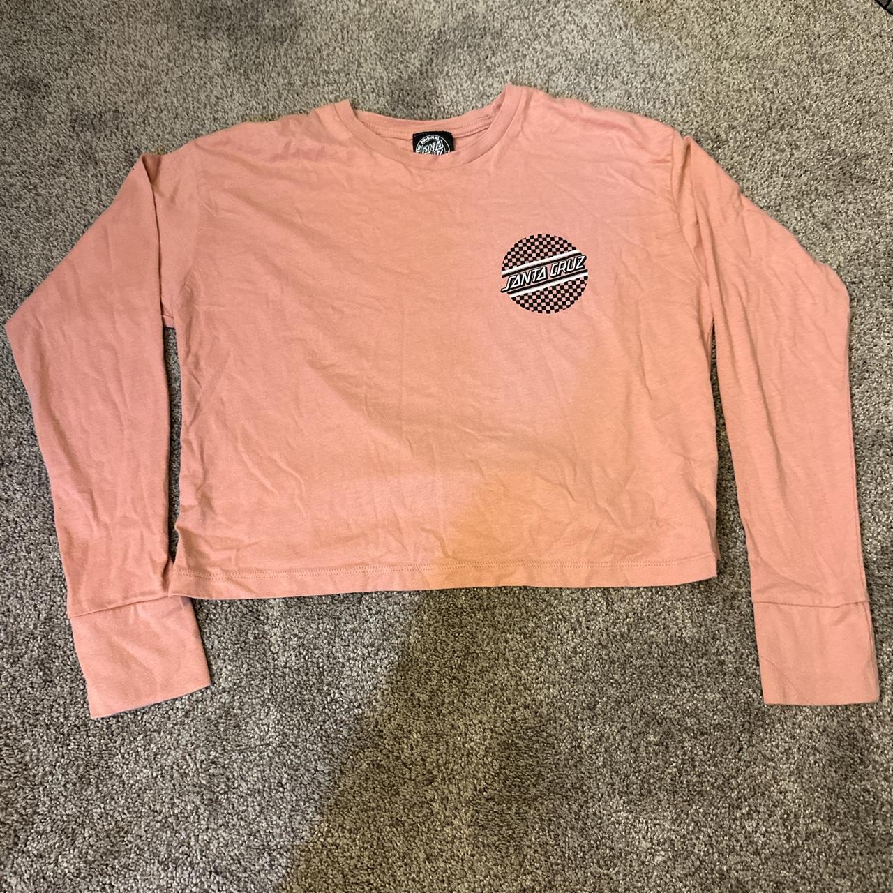 cropped santa cruz long sleeve top size... - Depop