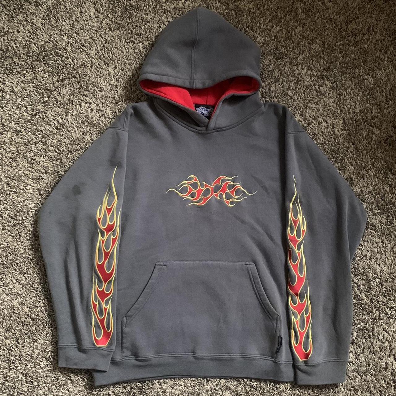 Grail insane Silver Point grey with red embroidered... | Depop