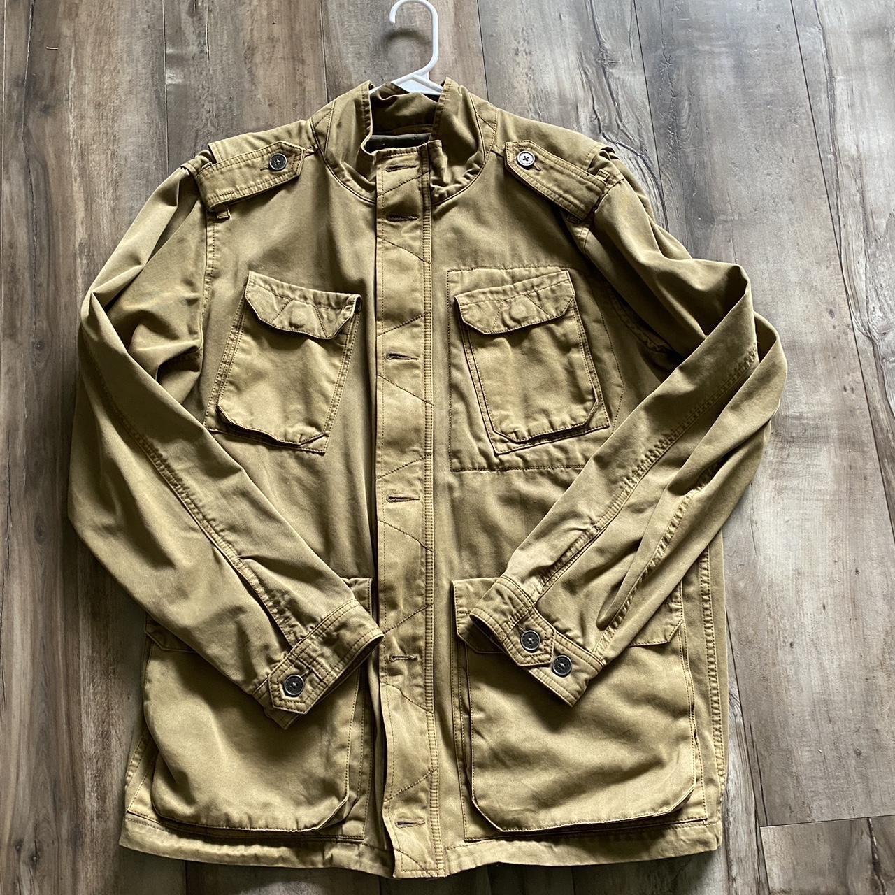 tan zip up & button up jacket - Depop