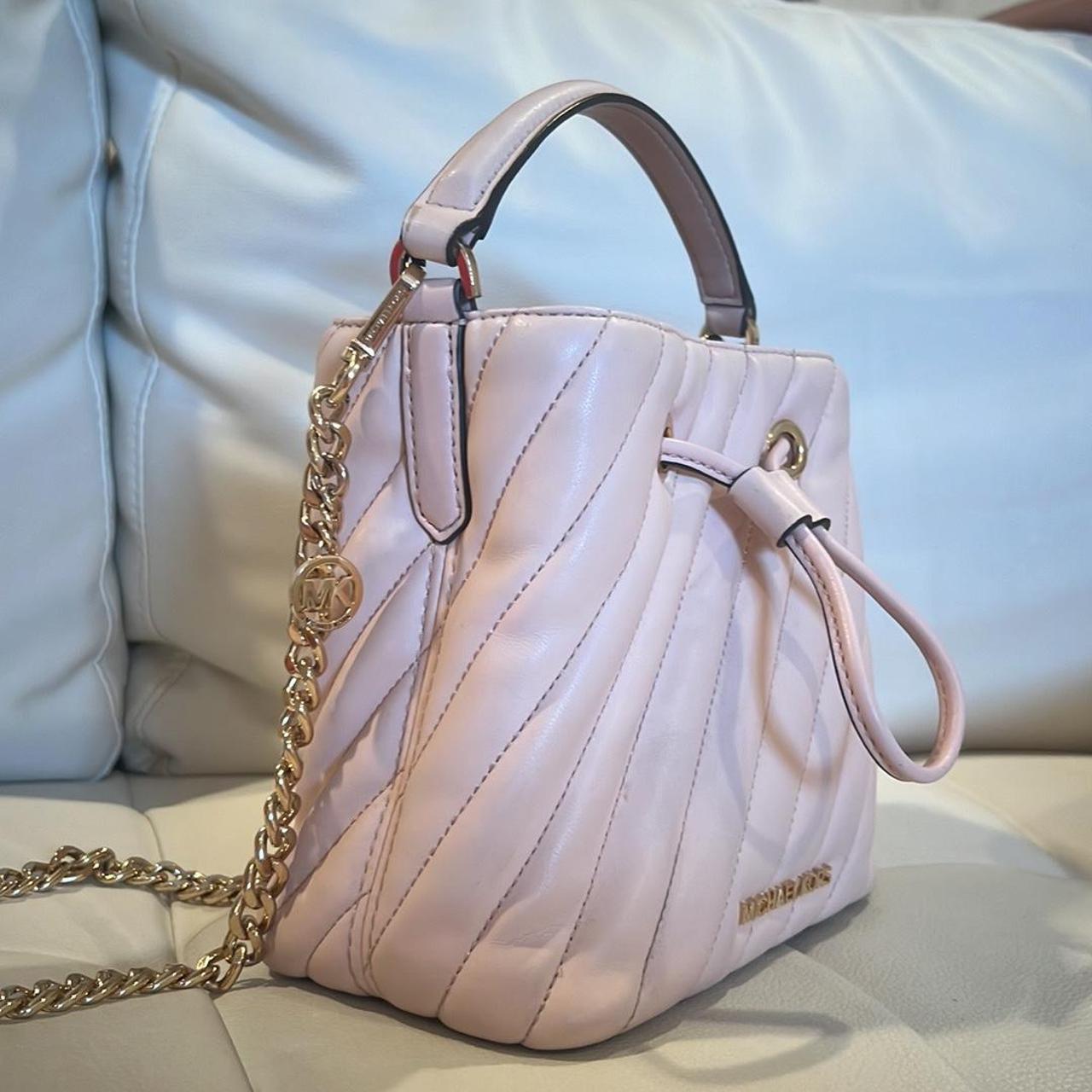 Michael Kors Light Pink Purse with Gold Hardware... - Depop