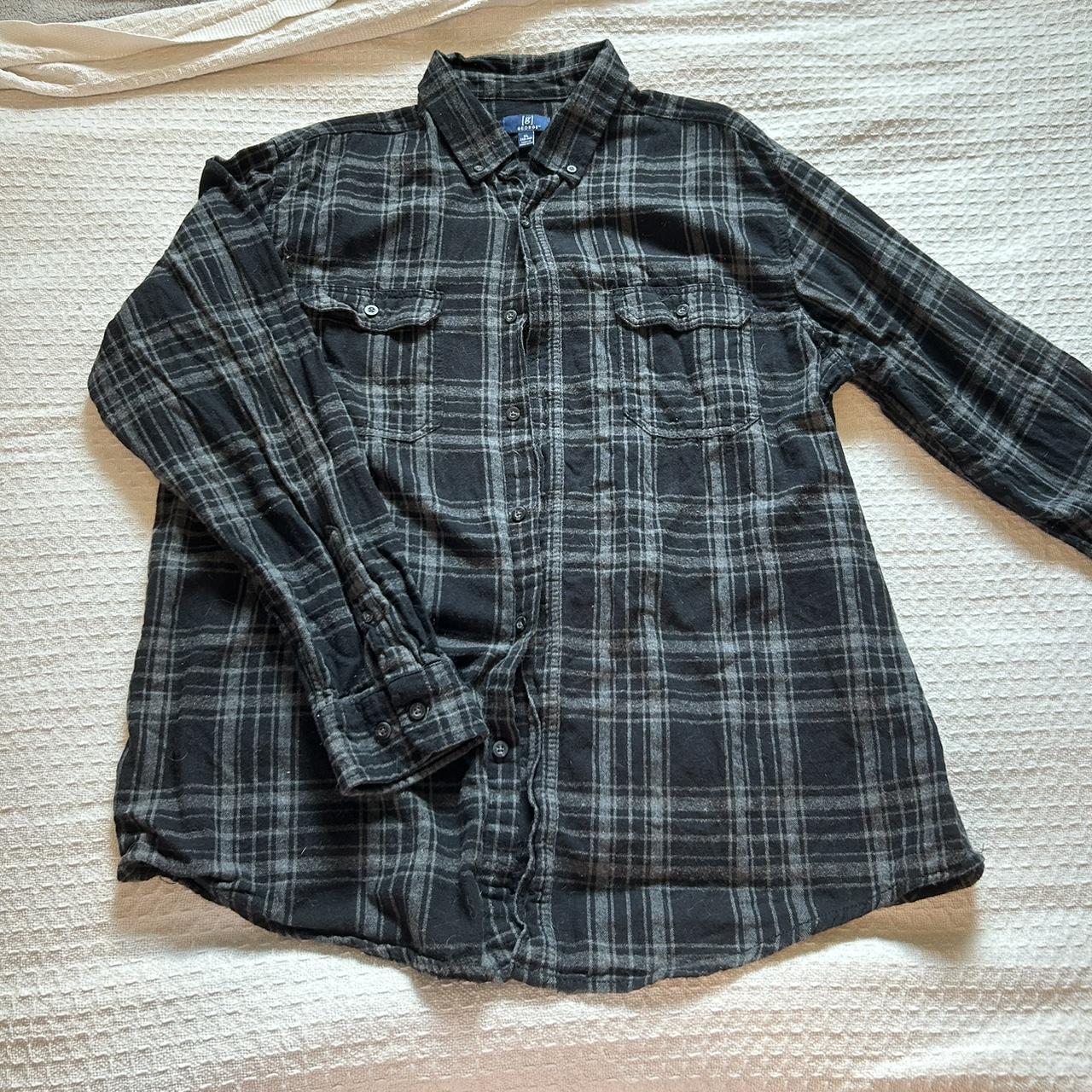 Black and grey flannel button up - Size XL 📌 NO... - Depop