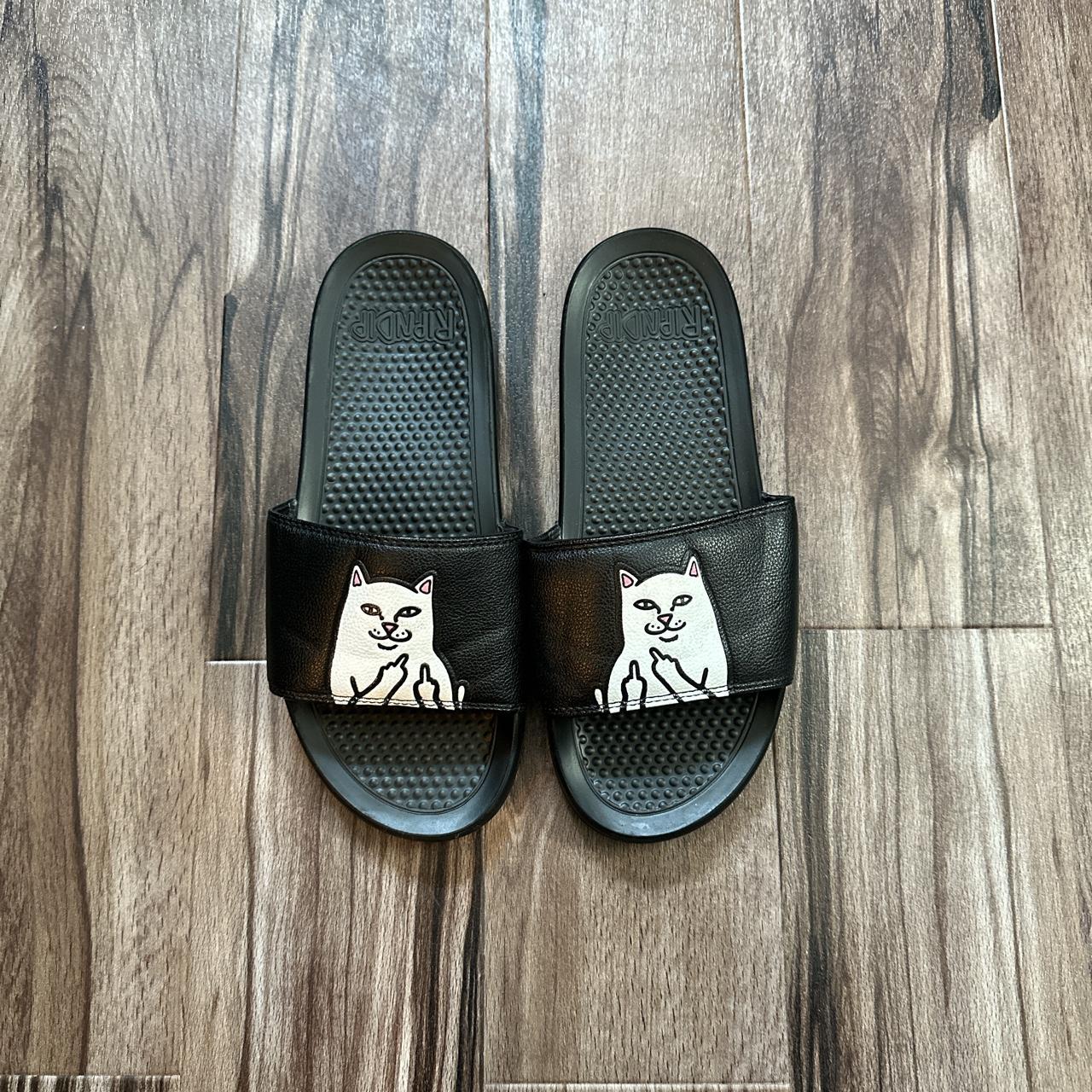 black ripndip nermal slides size 9 men’s worn ~5 times - Depop