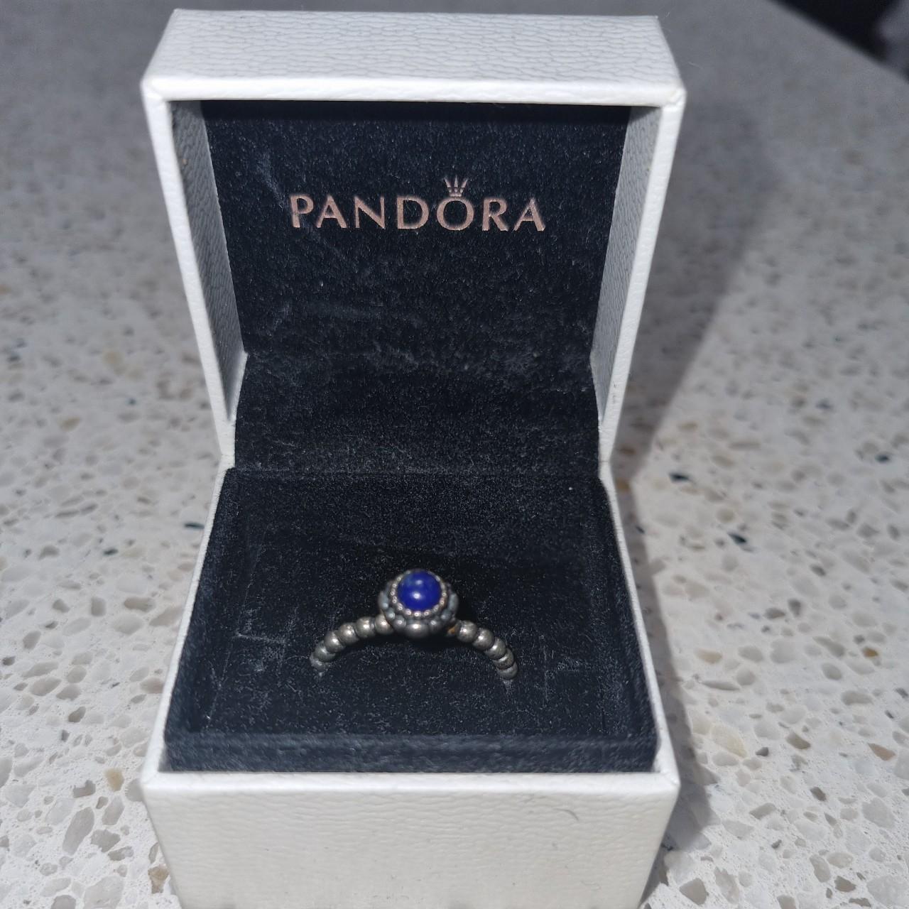 Pandora ring with navy blue stone 💫 Only selling as... - Depop