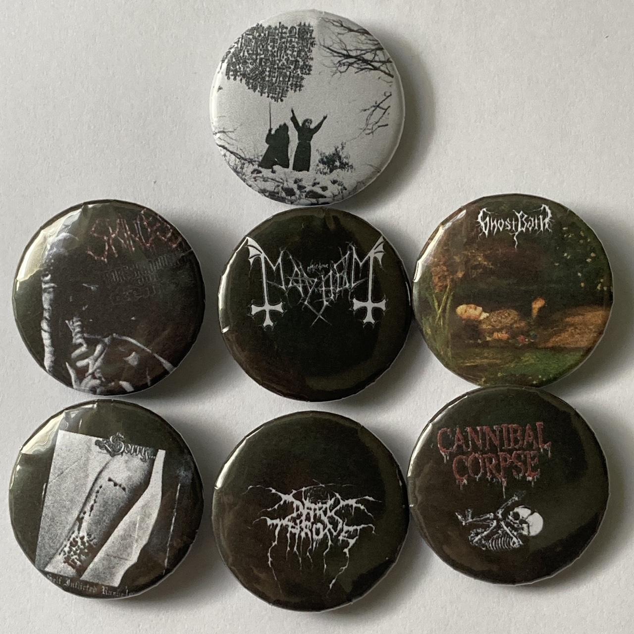 7 Metal Button Pins 1.25 - Mayhem Ghost... | Depop