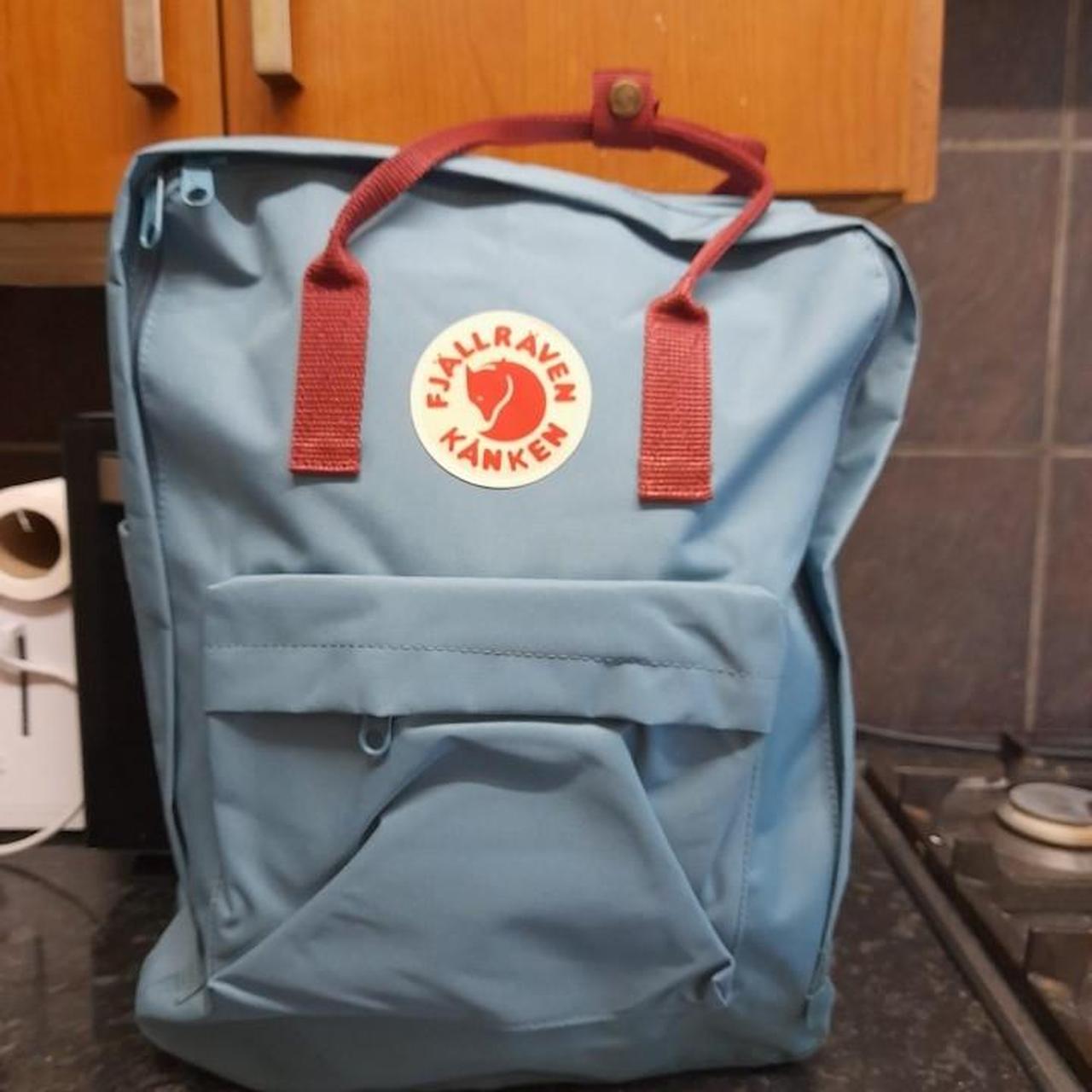 Fjallraven kanken backpack lovely light blue big one... - Depop