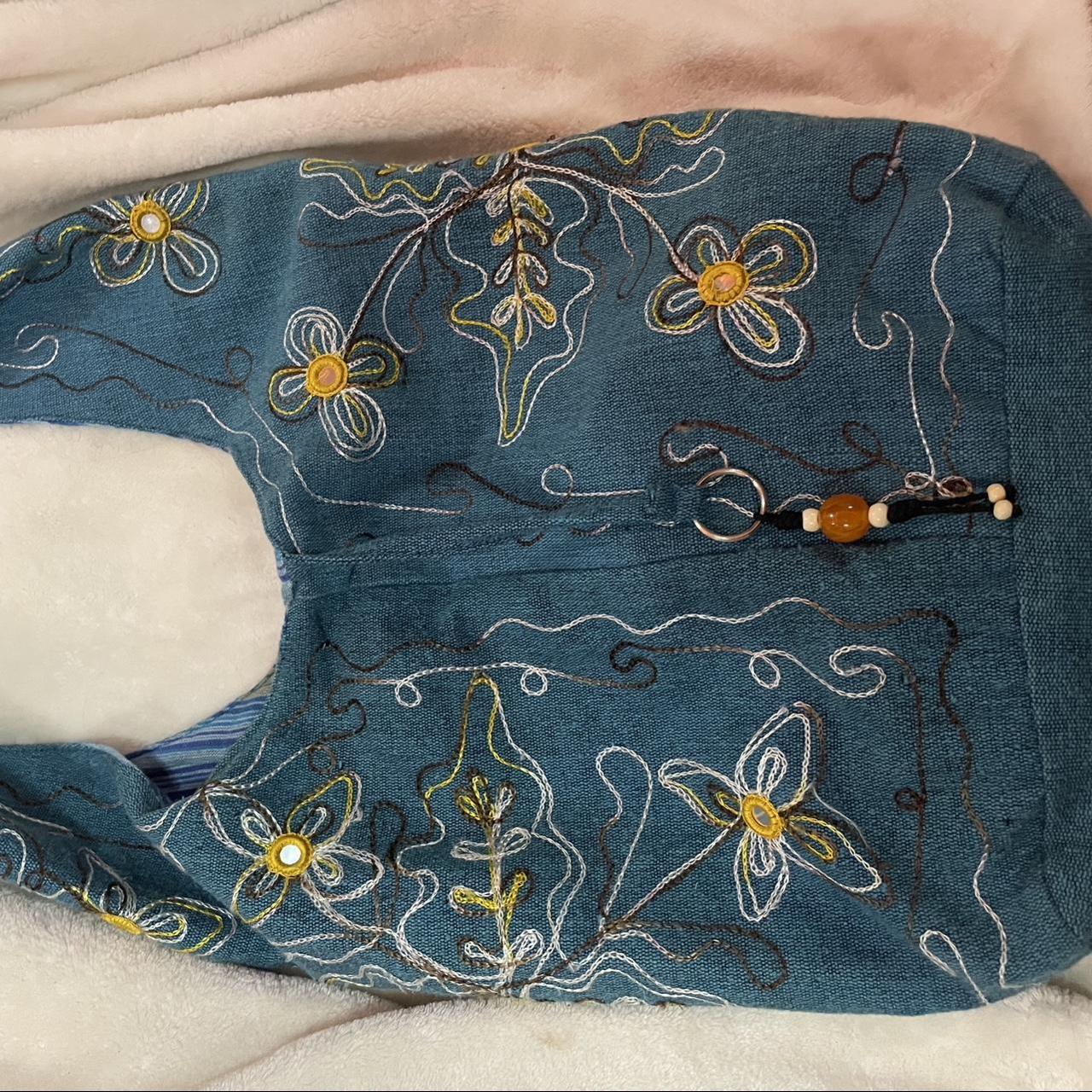 Women's Green and Blue Bag | Depop