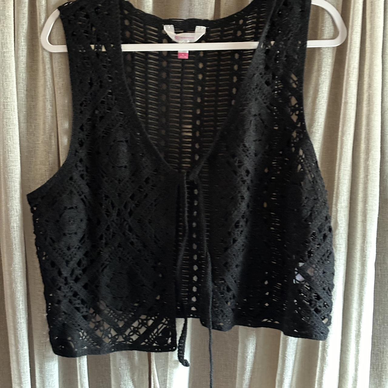 Black crocheted vest 🖤 - Depop