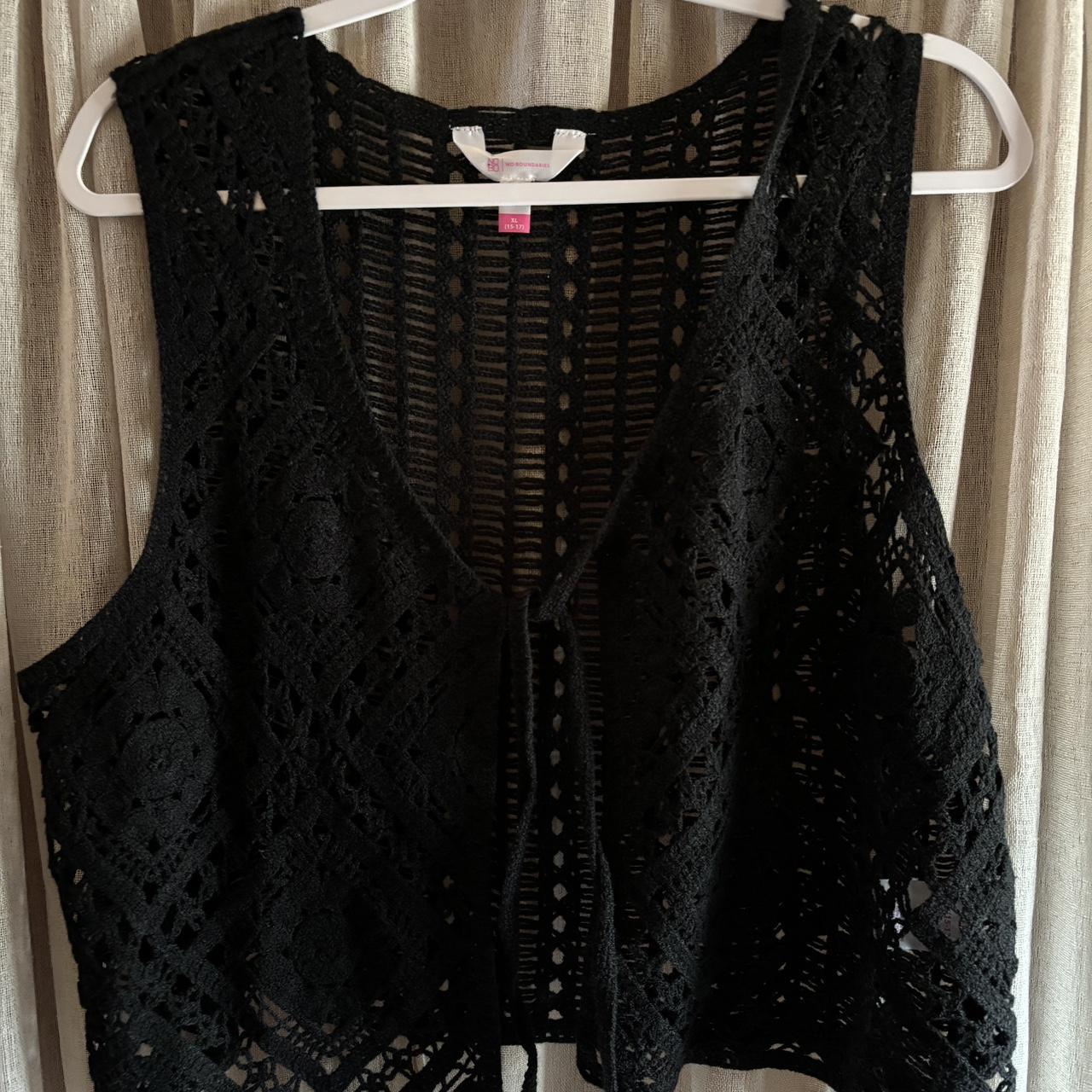 Black crocheted vest 🖤 - Depop