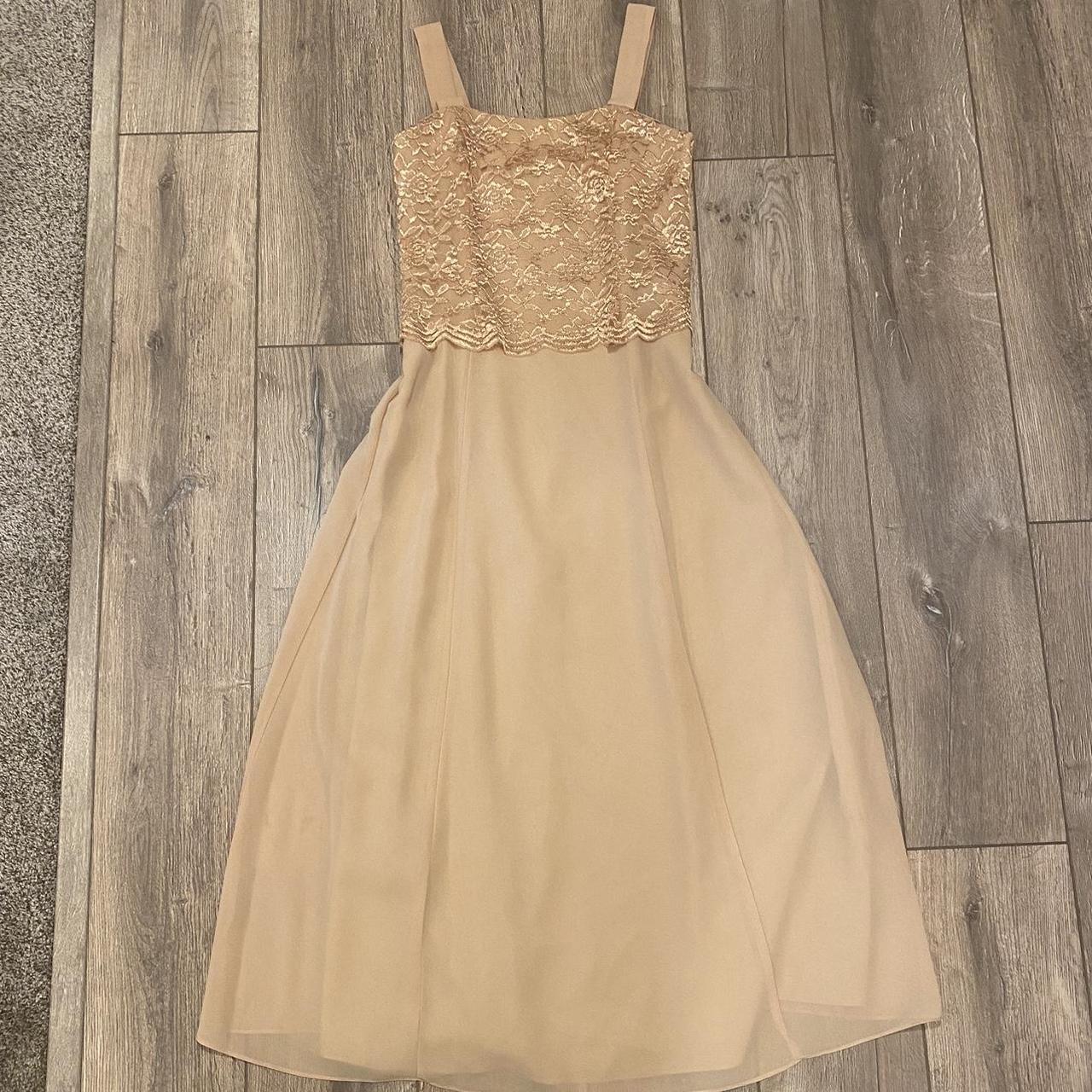 Gorgeous golden formal dress, perfect for prom or... | Depop