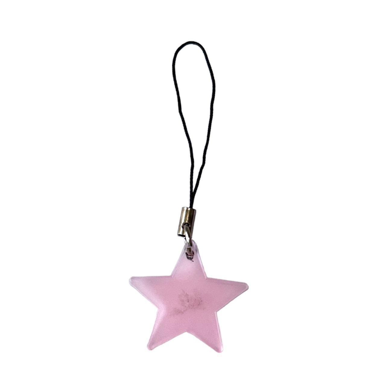 Baby pink star phone charm keychain Translucent And... - Depop