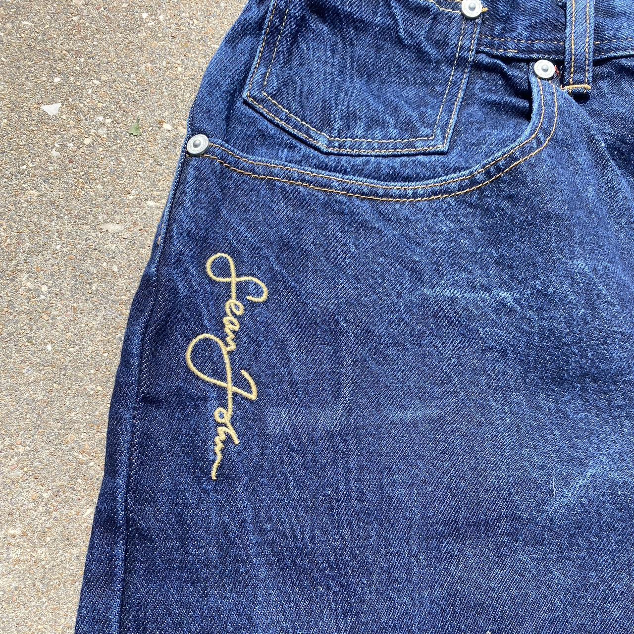 Vintage Baggy Sean John jeans with cool double knee... - Depop