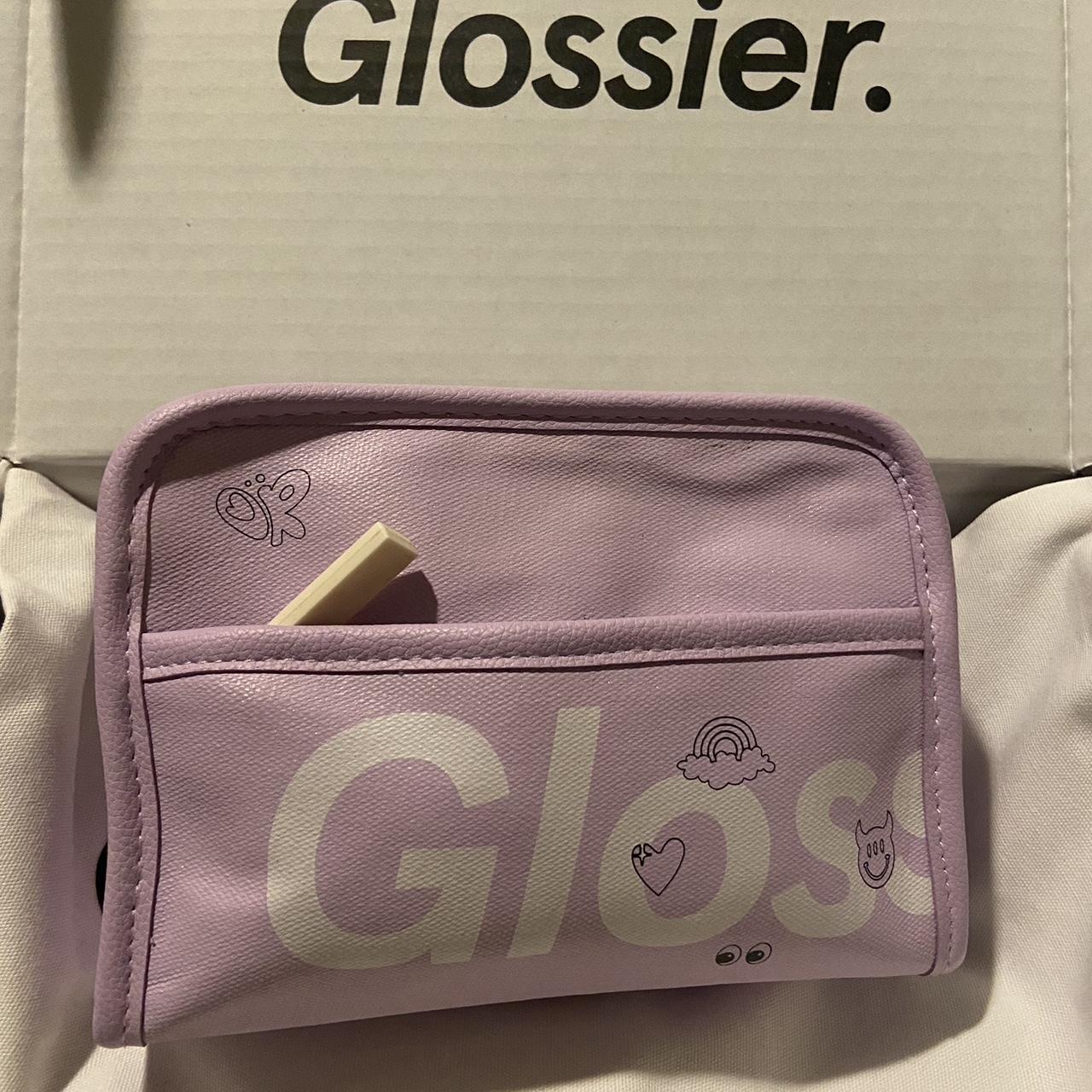 Glossier Women's Purple and White Bag | Depop