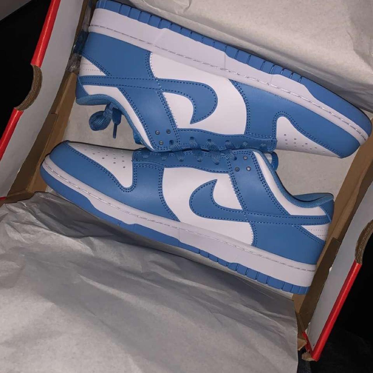university blue dunks low - Depop