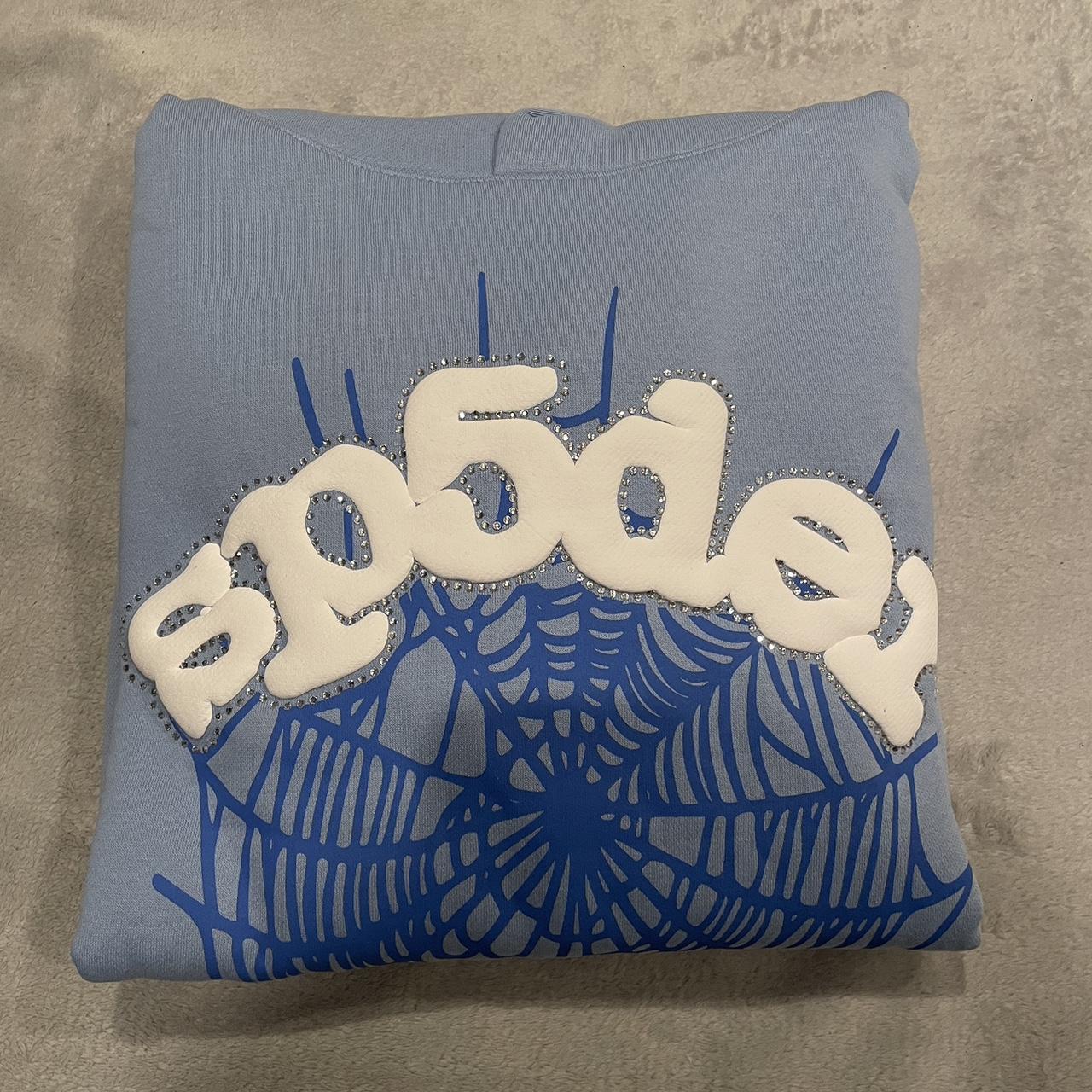 Sky Blue Spider Hoodie Medium #streetwear... - Depop
