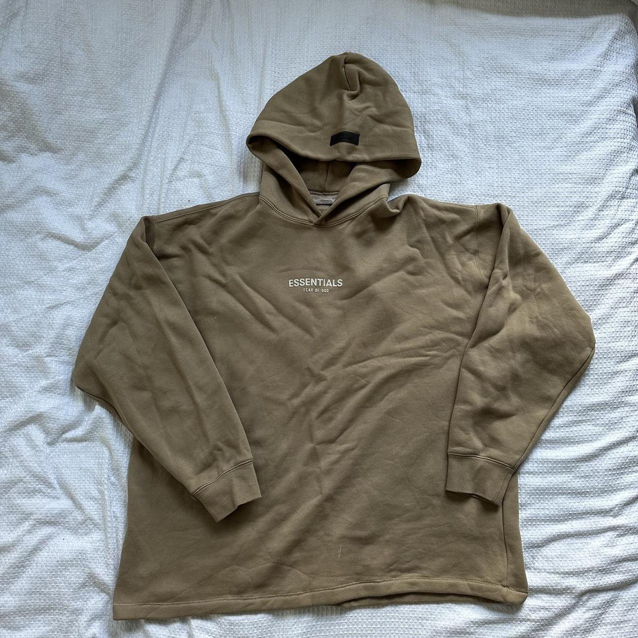 Fear Of God Essentials Tan Hoodie Size... - Depop