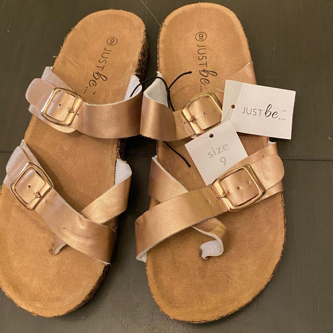NWT Just be size ladies sandals in Rose Gold Size 9 - Depop