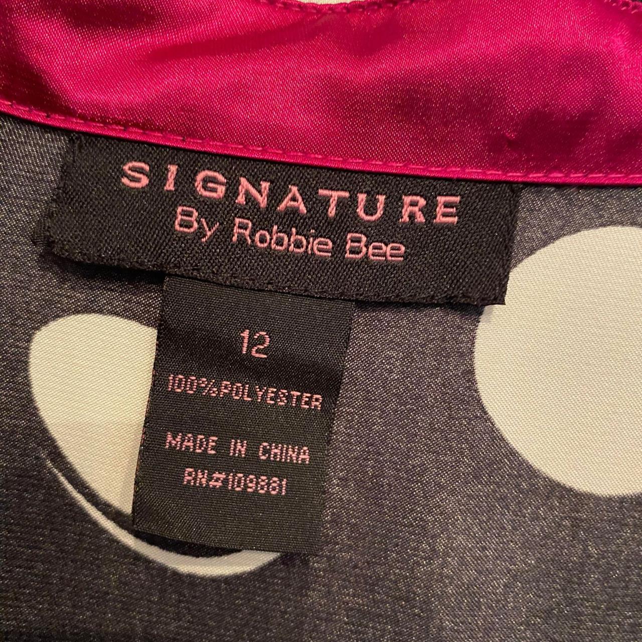 EUC Signature by Robbie Bee Navy Blue & White Polka... - Depop