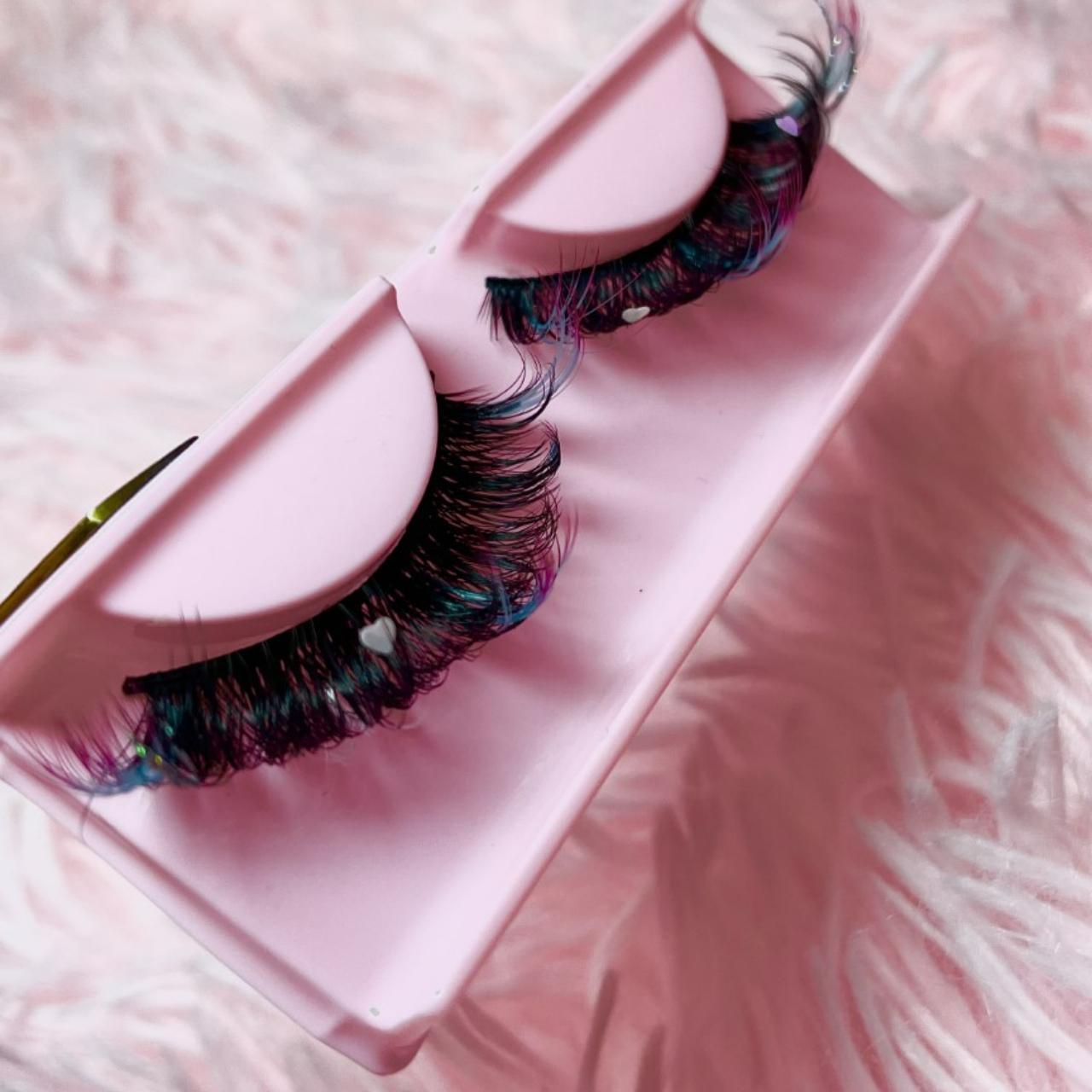 Customized Blue & Pink Ombre lash strip with a hint... - Depop