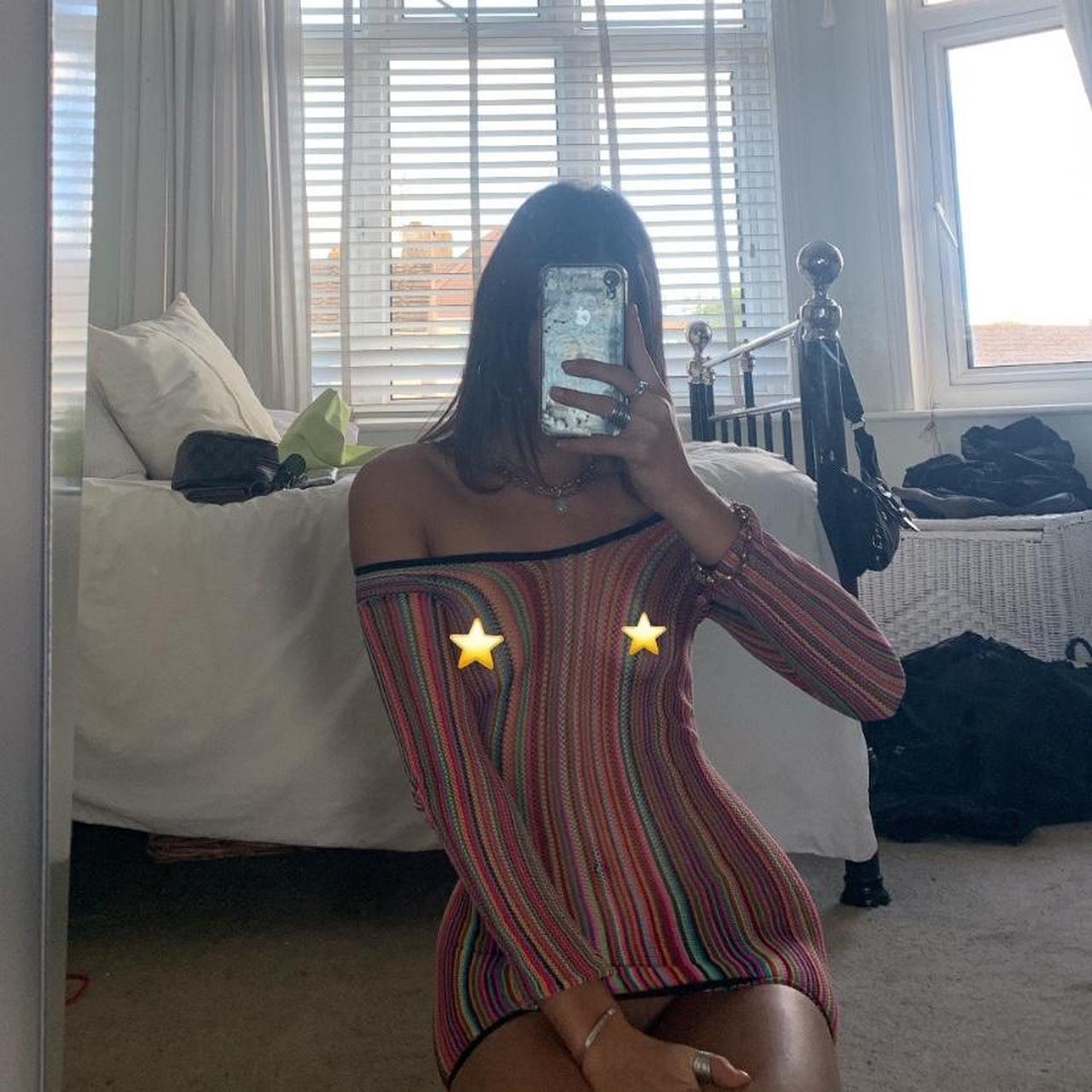 Neon colourful mesh dress also really stretchy and... - Depop