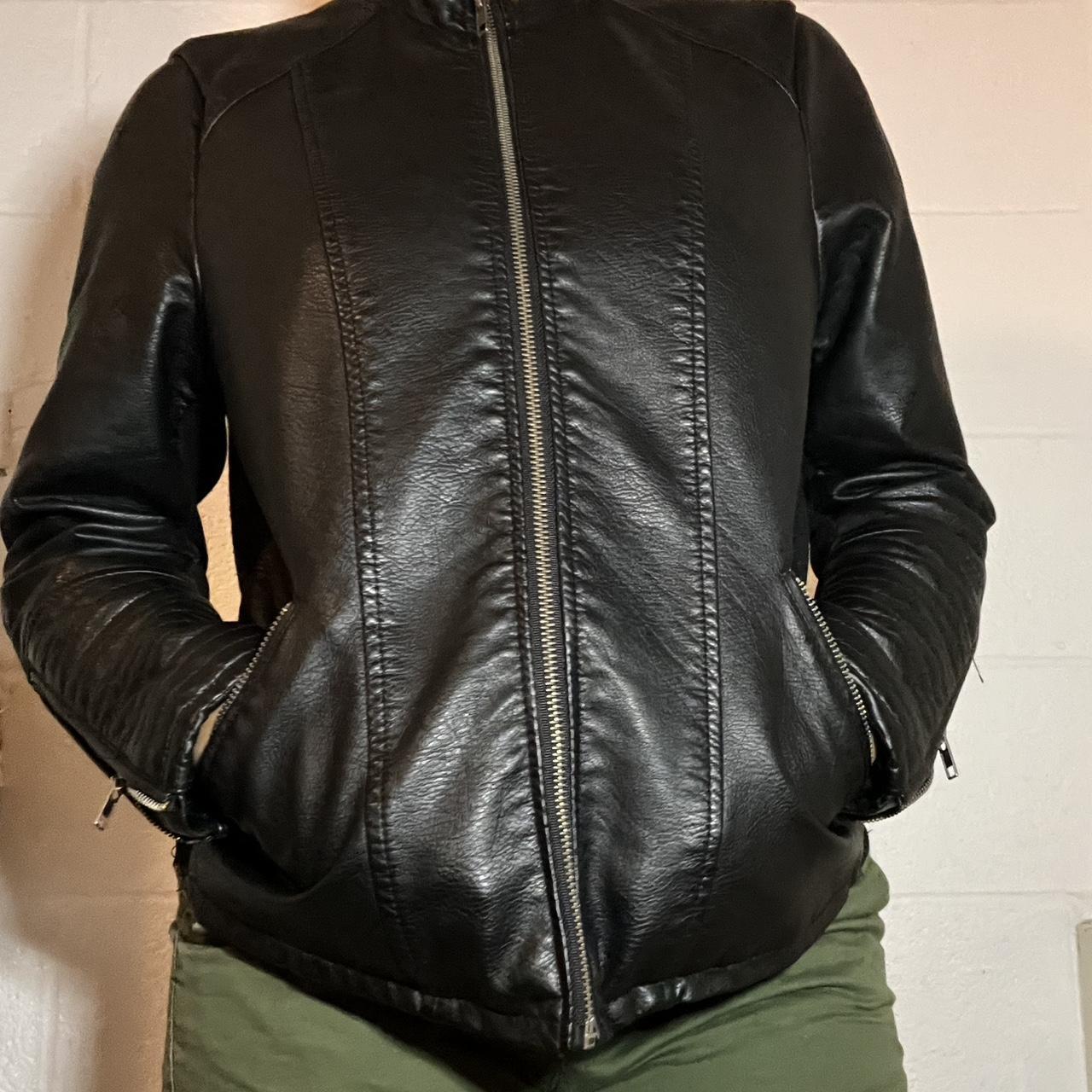 Cute leather jacket Size small Torrid - Depop