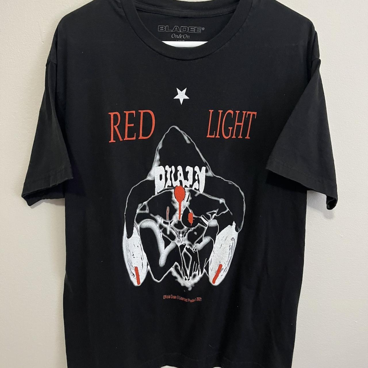 bladee red light tee size m but can fit a small open... - Depop