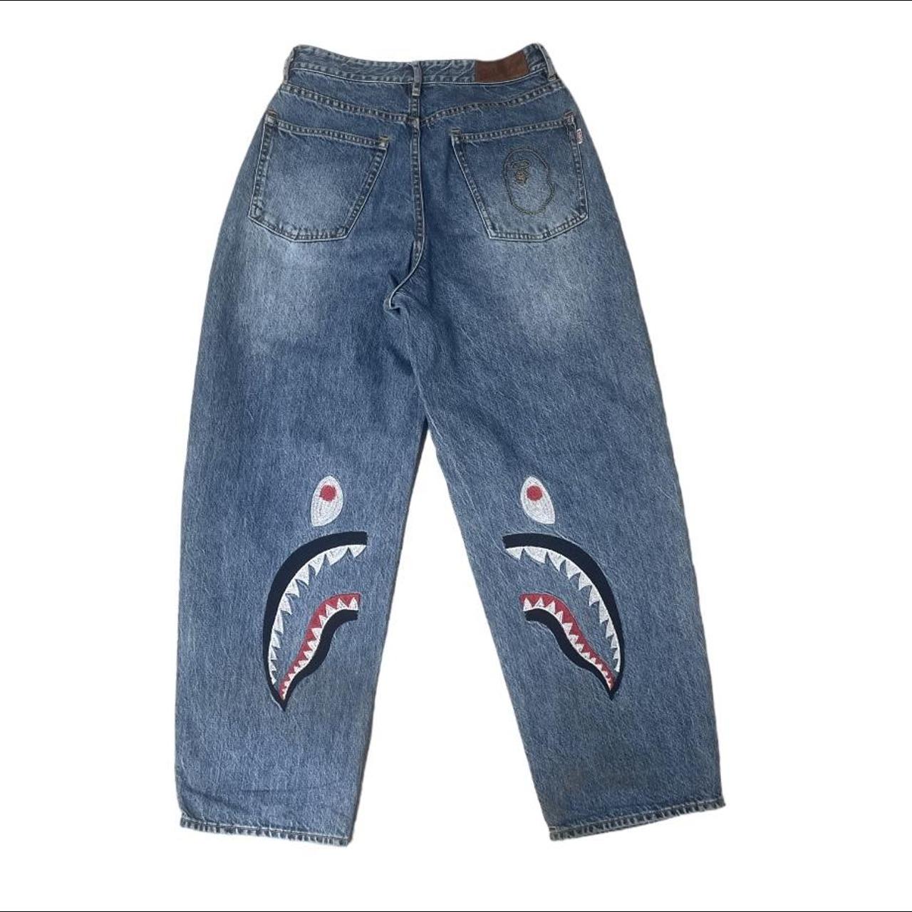 VERY RARE BATHING APE JEANS -Size s but fits like... - Depop