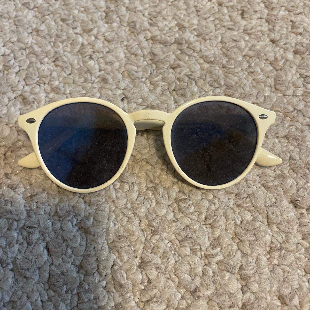 Cream sunglasses Worn, but not damaged, some small... - Depop