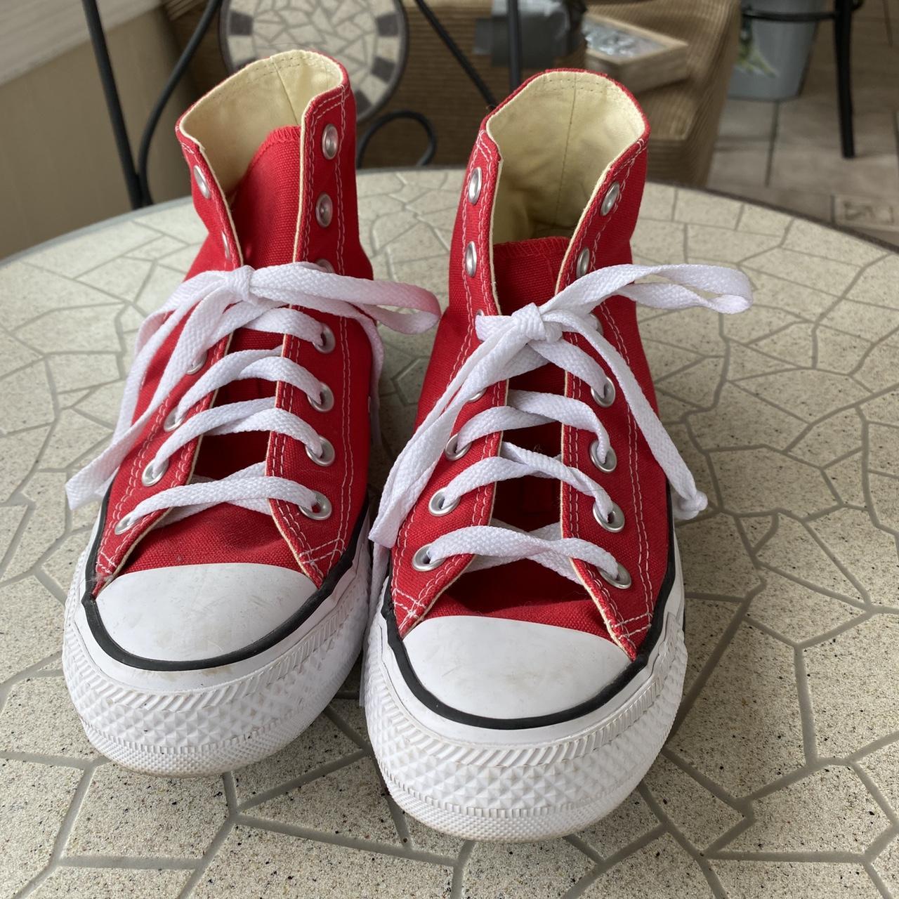 Converse Women's Red Trainers | Depop
