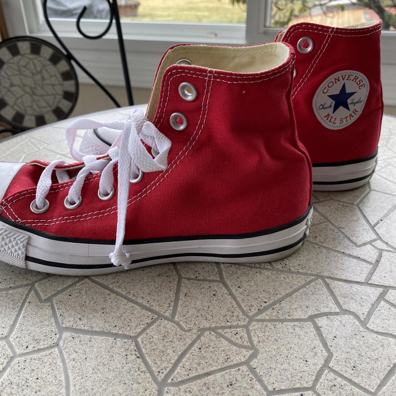 Converse Women's Red Trainers | Depop