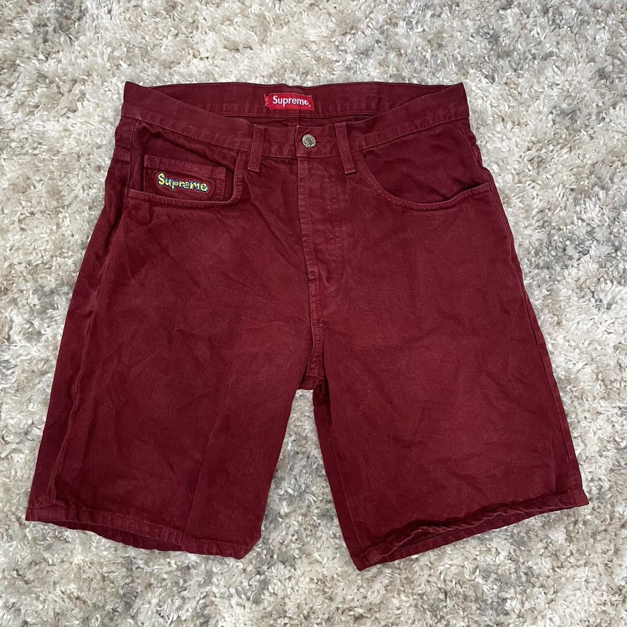 Size 30 supreme jean shorts - Depop