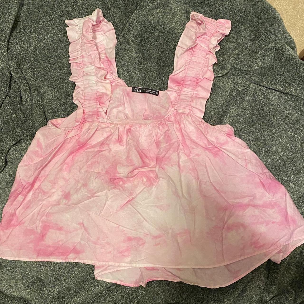 PINK ZARA RUFFLE BLOUSE FREE SHIPPING! - Depop