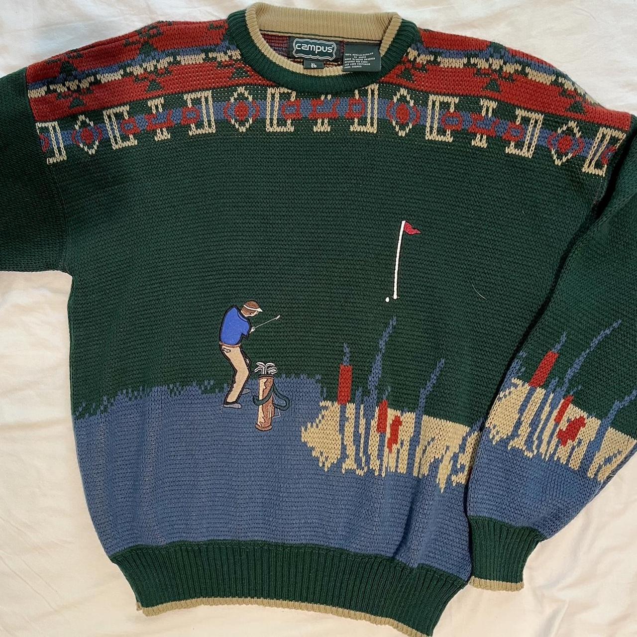 vintage 80s golf sweater by campus great condition... - Depop