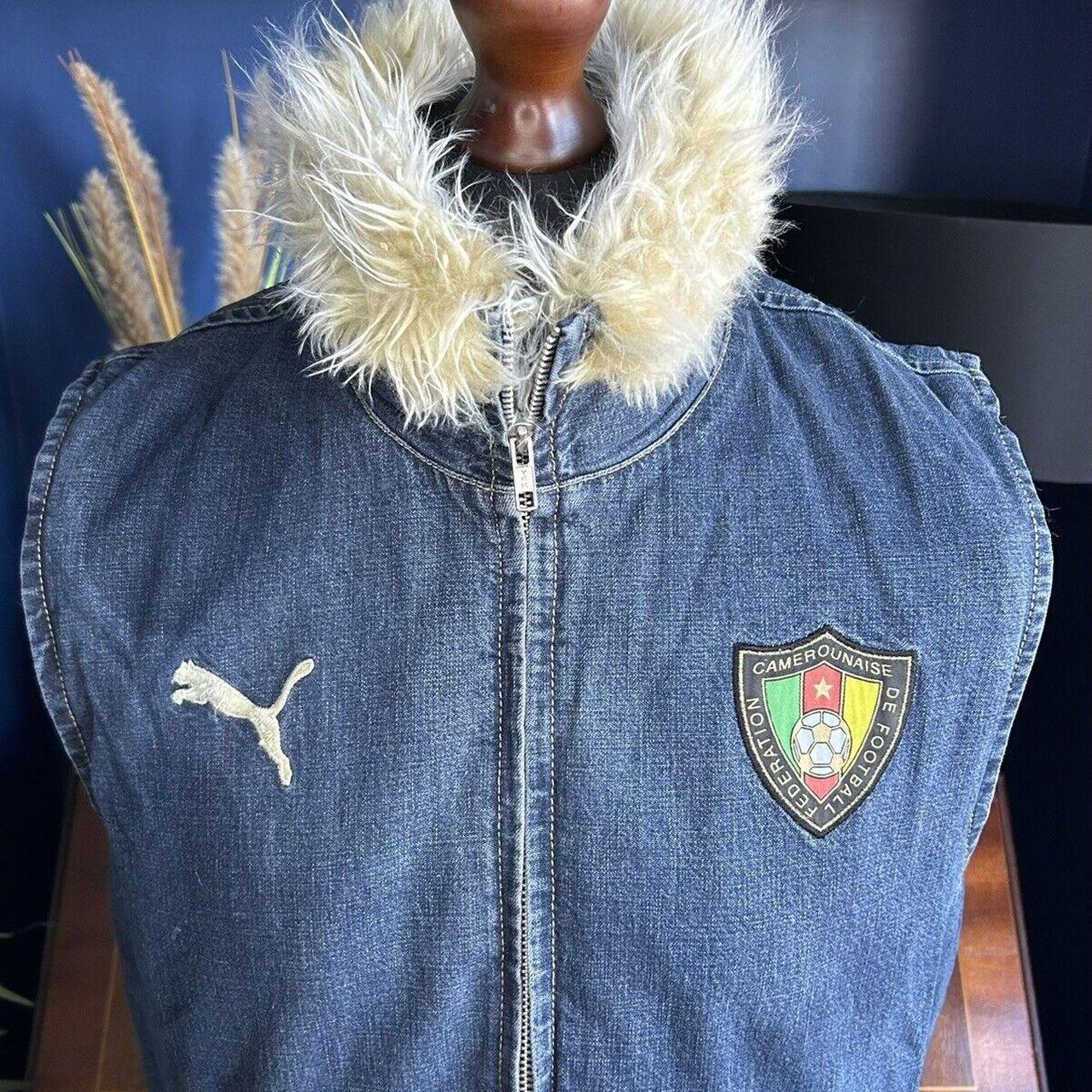 Cameroon Football - Denim - Vest - Gilet - Puma Les... - Depop