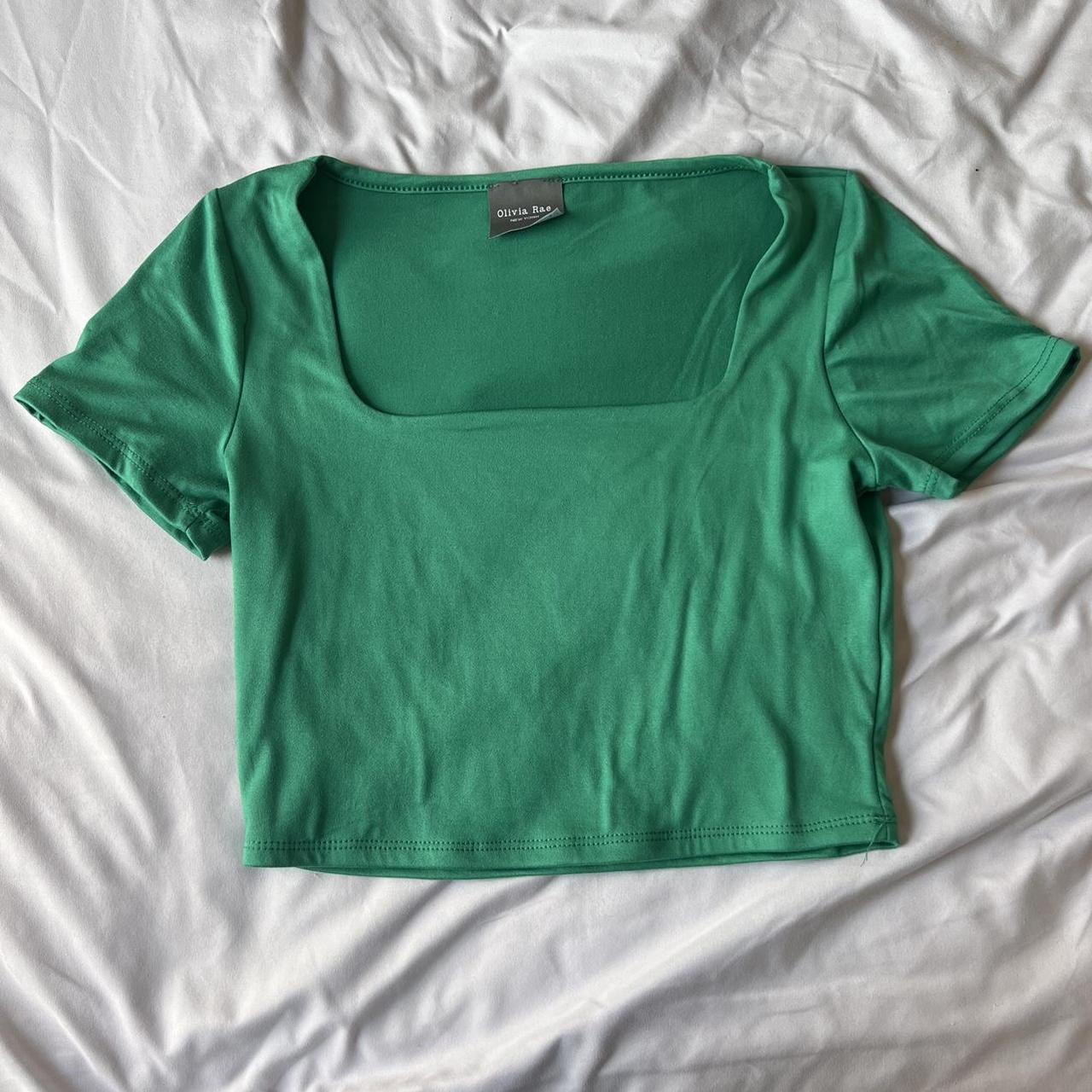 Olivia Rae New York Crop green small **NEVER WORN** - Depop