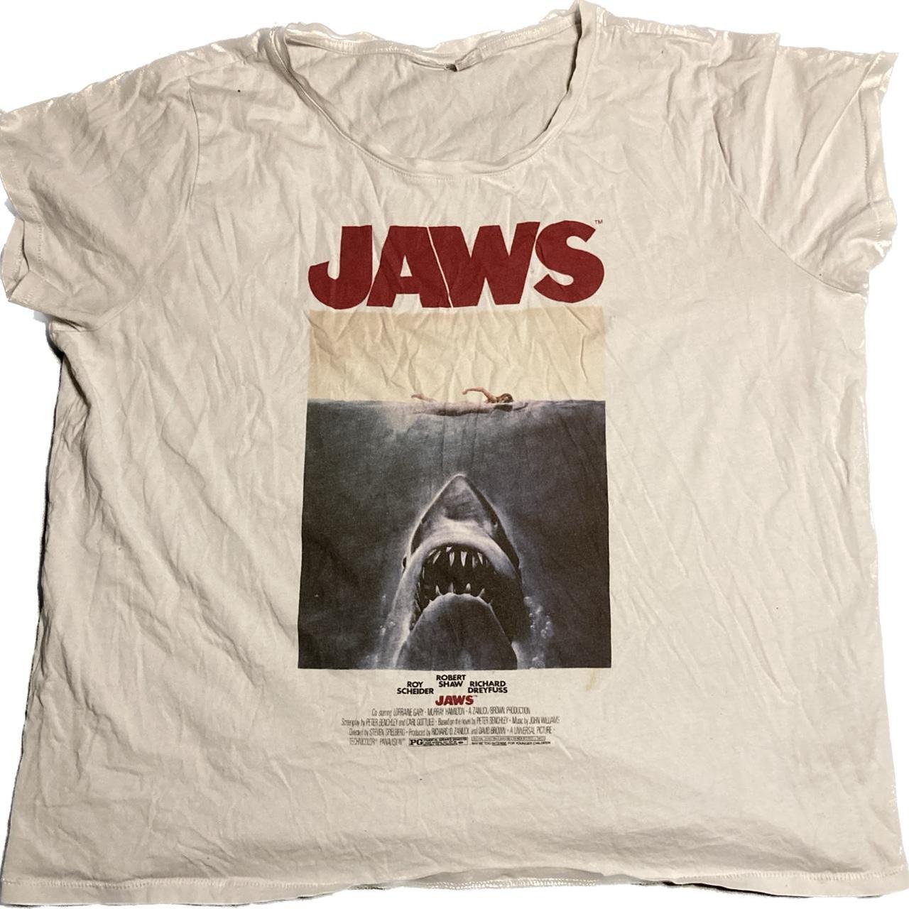 VINTAGE SINGLE STITCH JAWS GRAPHIC TEE slightly... - Depop