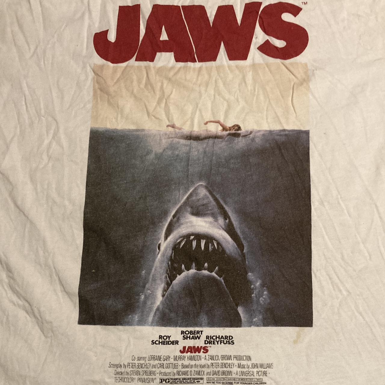 VINTAGE SINGLE STITCH JAWS GRAPHIC TEE slightly... - Depop