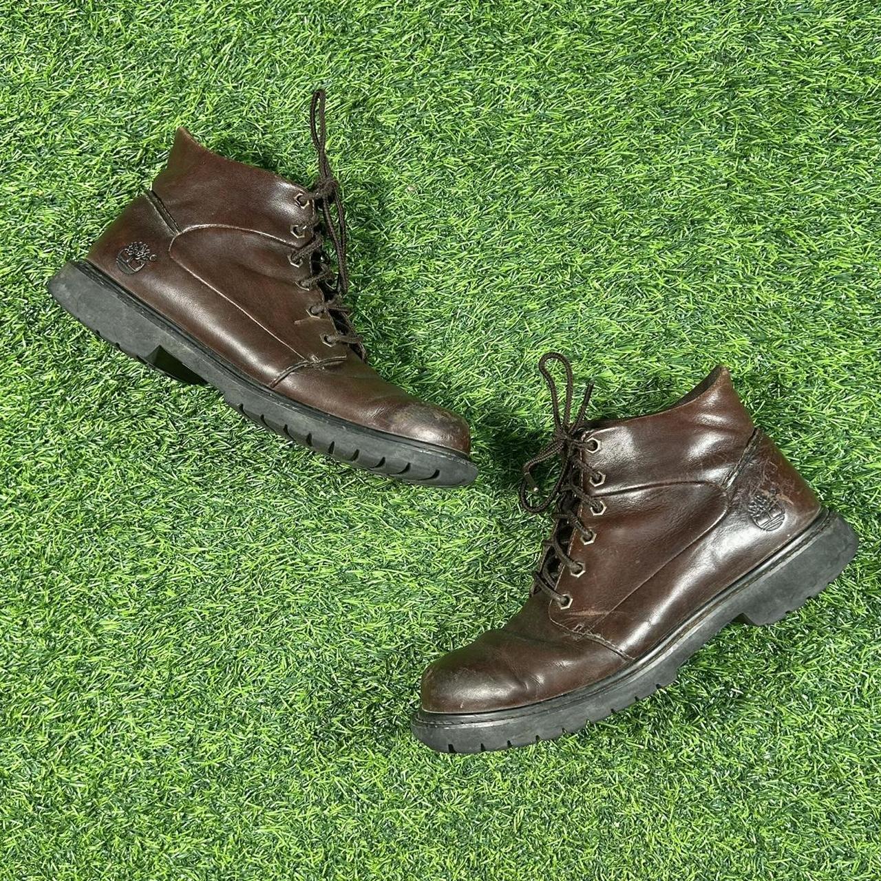 00’s Brown leather timberland boots 🫘 soles are... | Depop