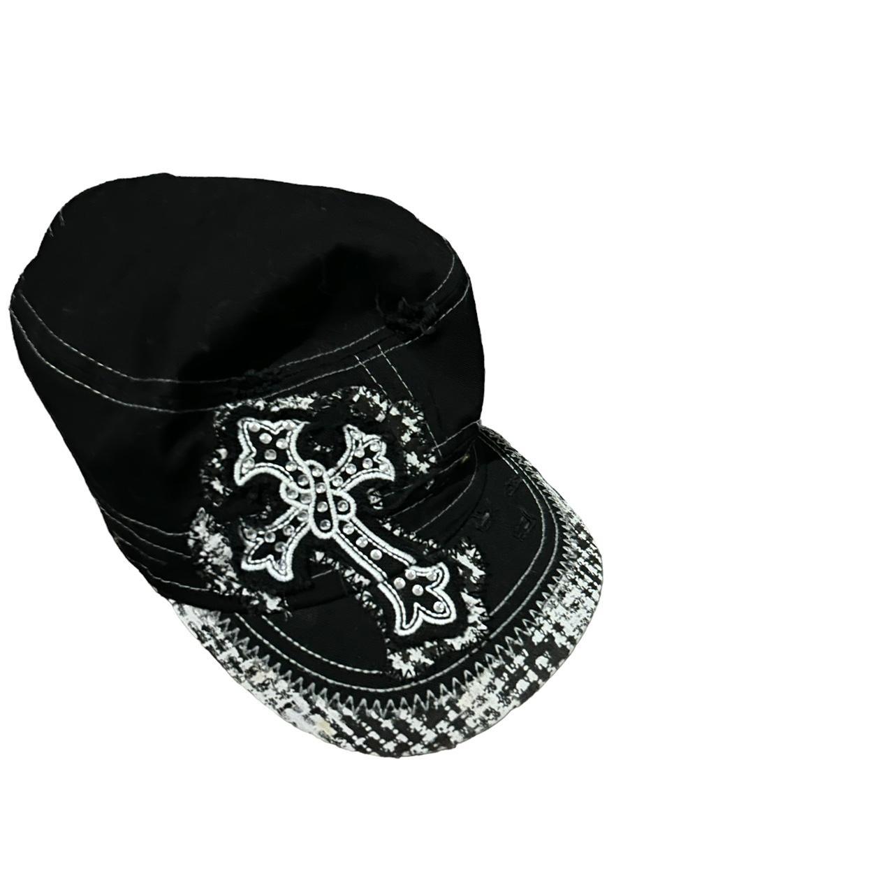 Y2k grunge/emo affliction style cross hat .one size... - Depop