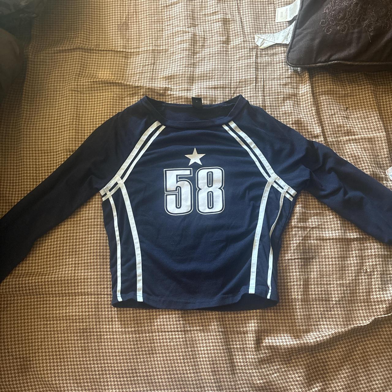 Navy blue long sleeve crop top #croptop | Depop