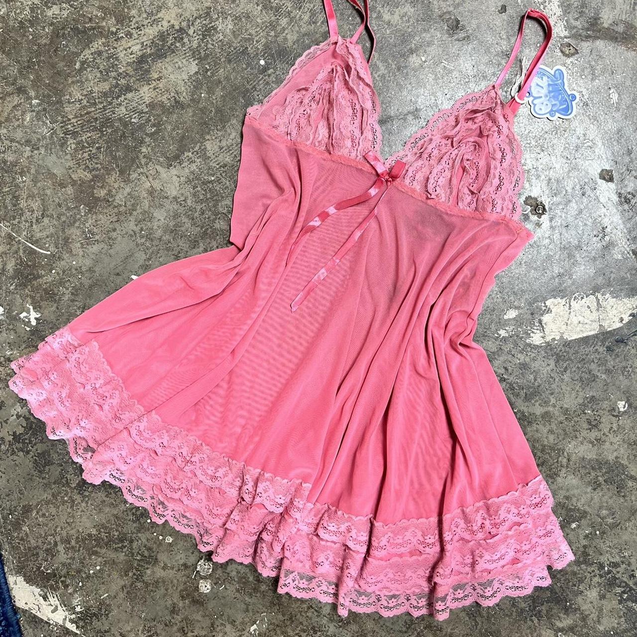 ☾⋆｡𖦹 ° sheer pink lingerie dress ☾⋆｡𖦹 ° brand:... - Depop