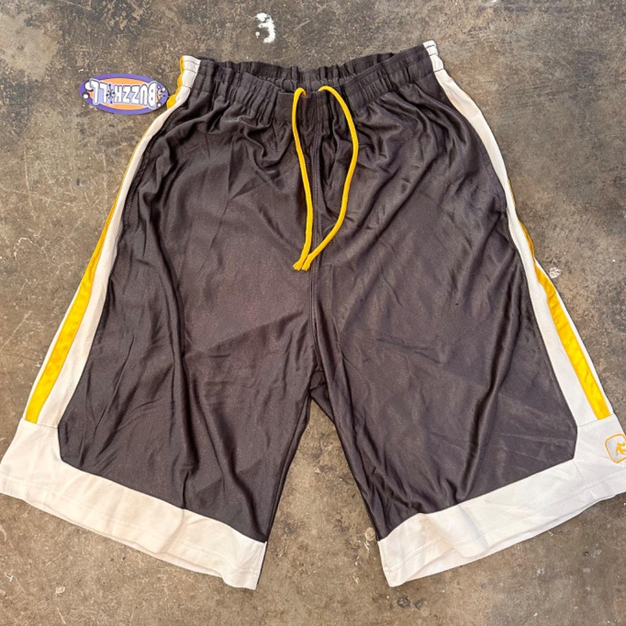 ☾⋆｡𖦹 ° metallic grey track shorts ☾⋆｡𖦹 ° brand:... - Depop