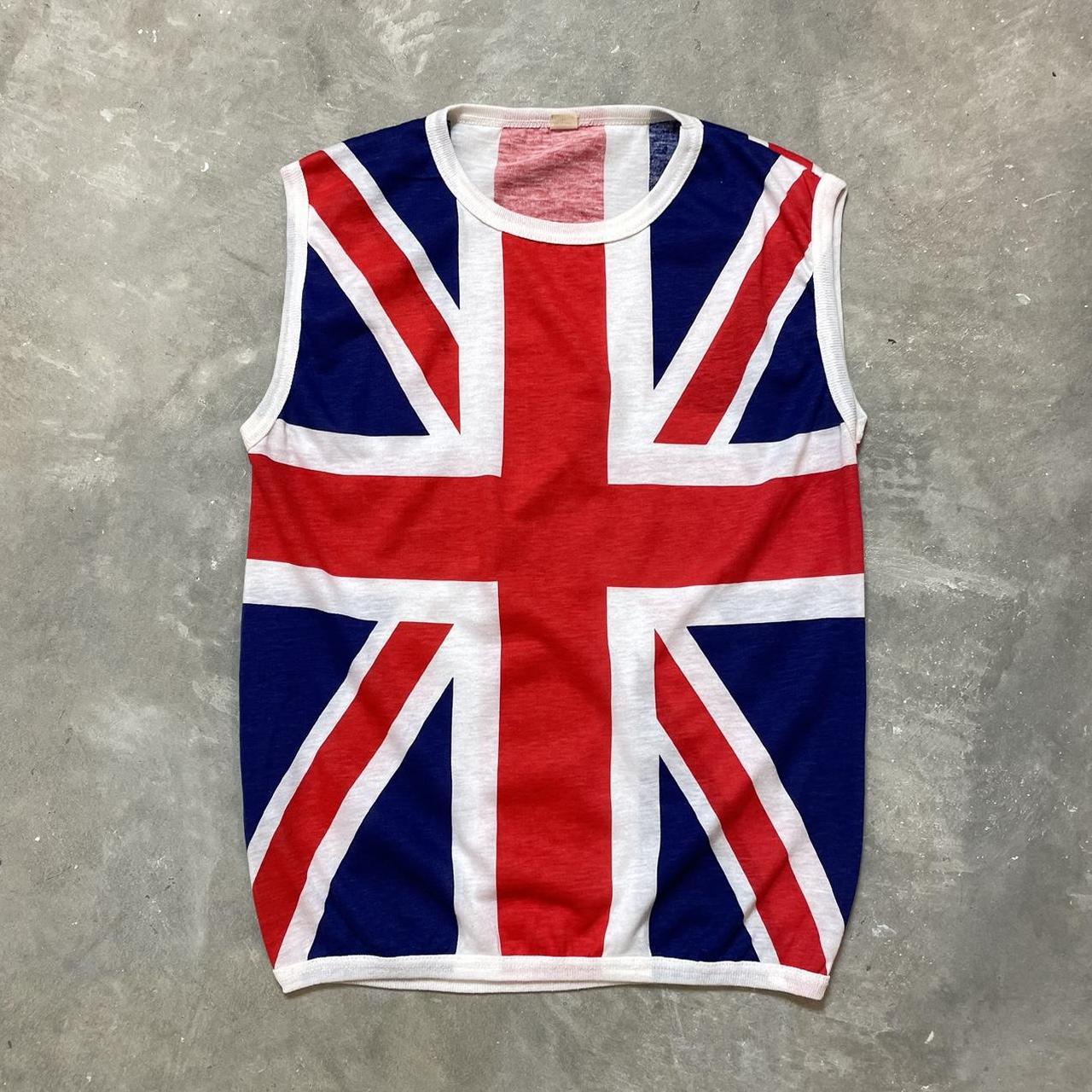 70s Union Jack tank Size M Chest 16ins Length... - Depop